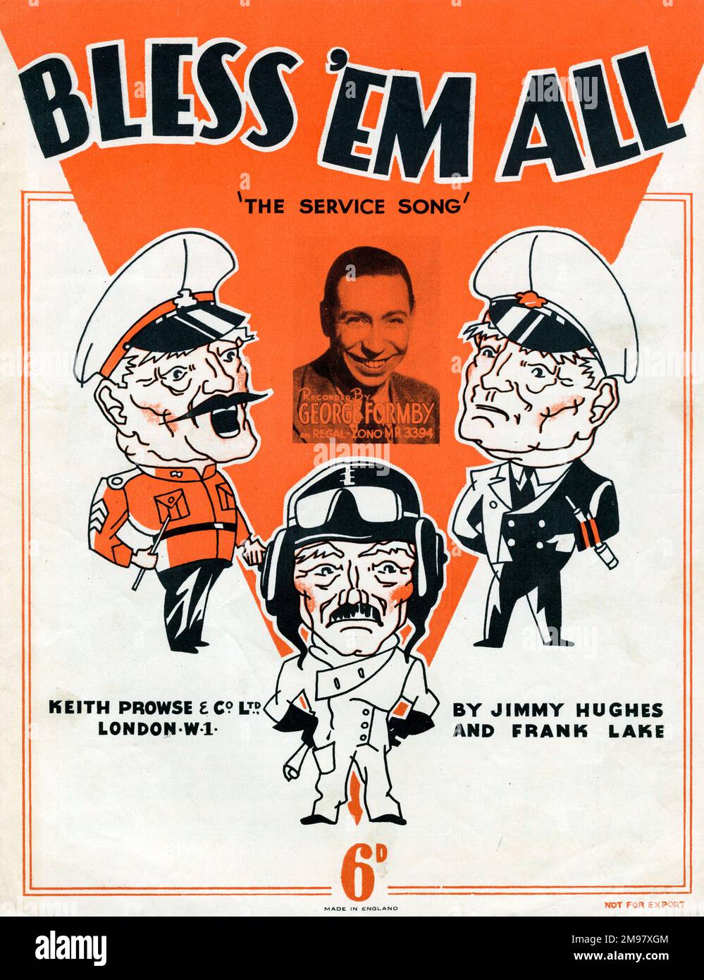 Music cover, George Formby, Bless 'Em All, The Service Song, by Jimmy ...