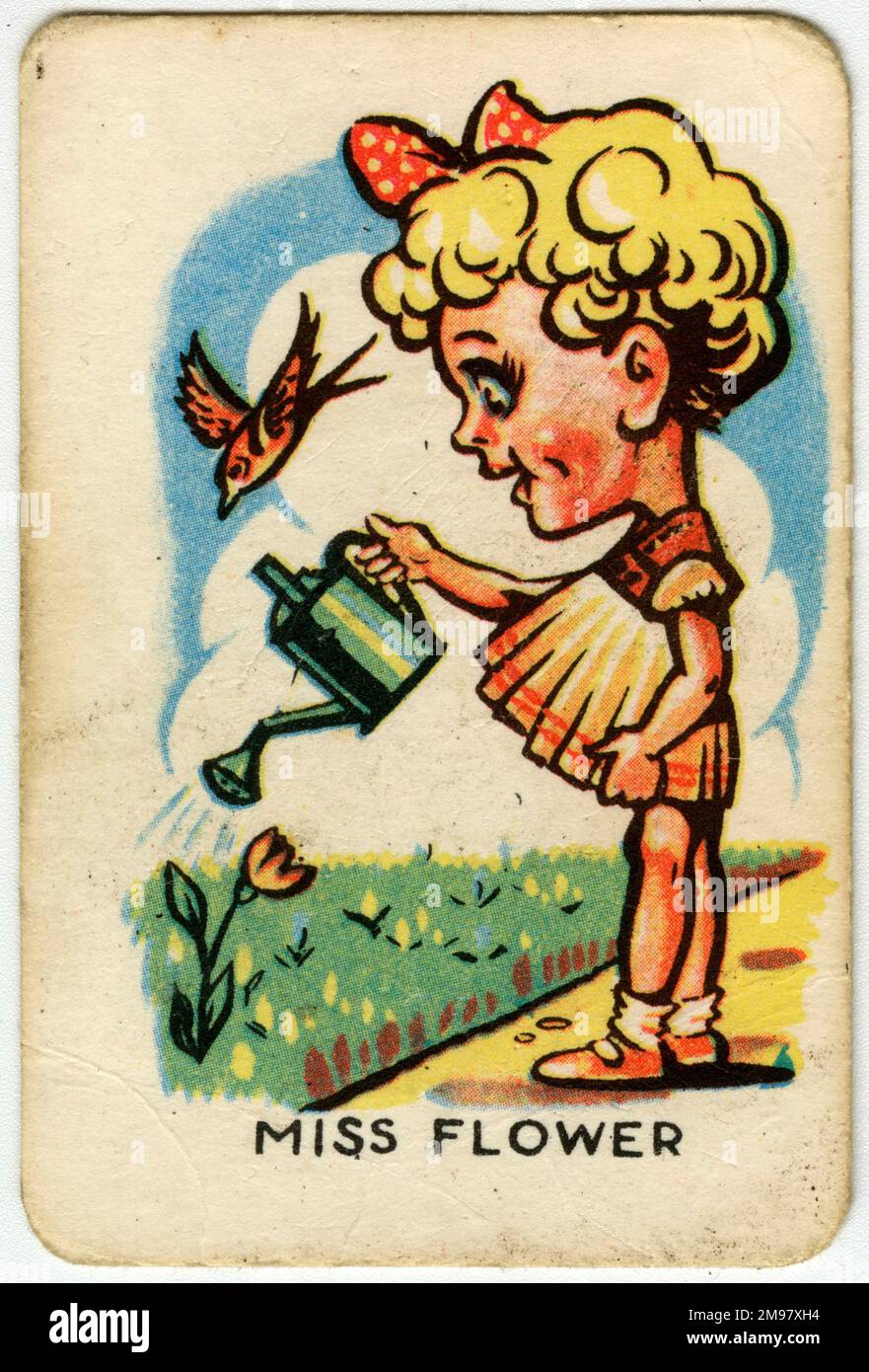Happy Familes Playing Cards - Miss Flower Stock Photo - Alamy