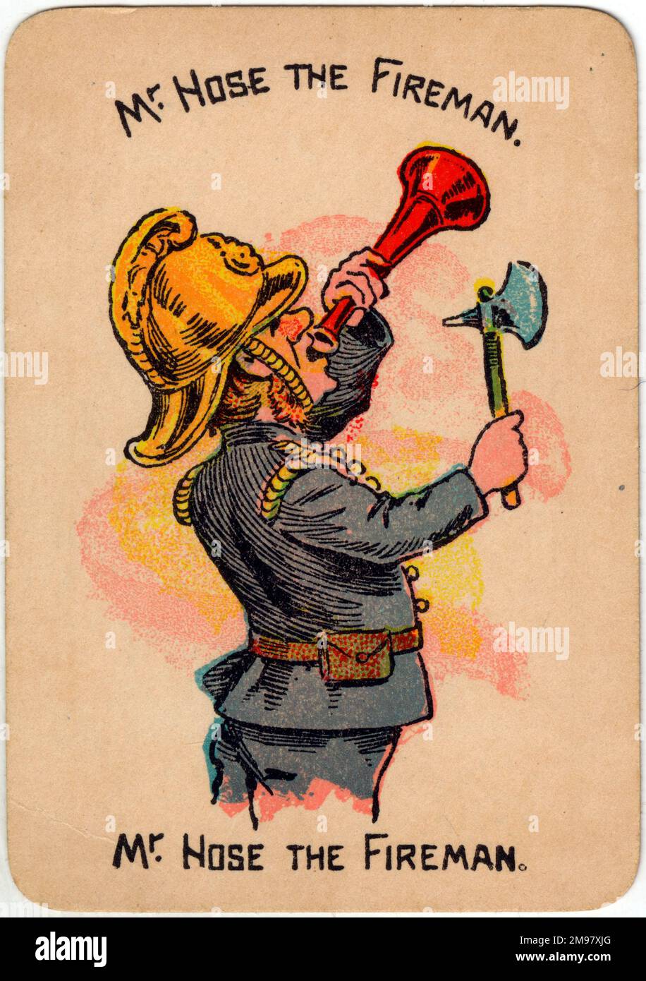 Happy Families Playing Cards - Mr Hose the Fireman Stock Photo - Alamy