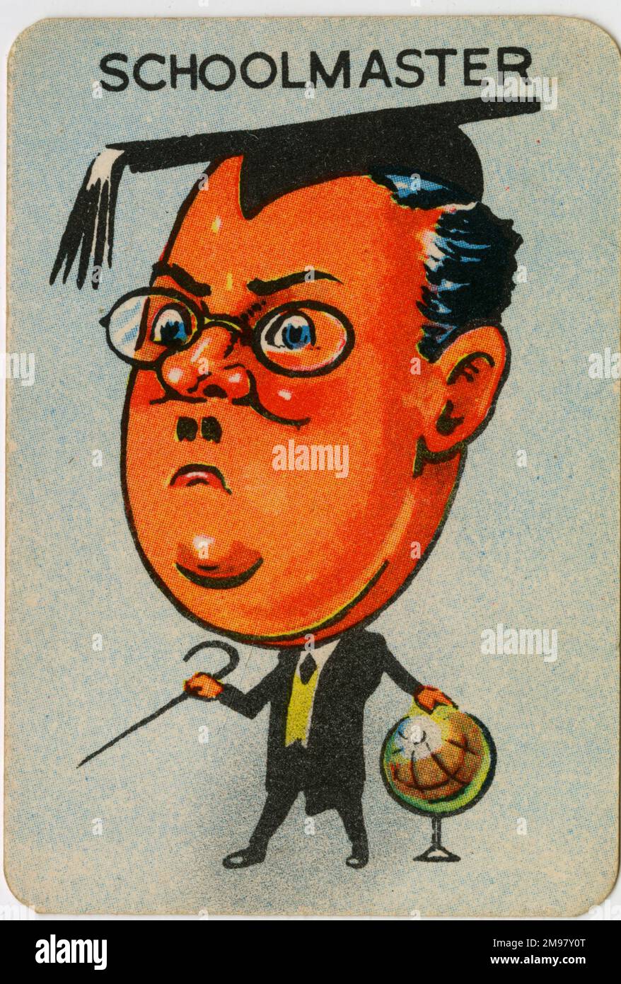 Old Maid card - Schoolmaster Stock Photo - Alamy