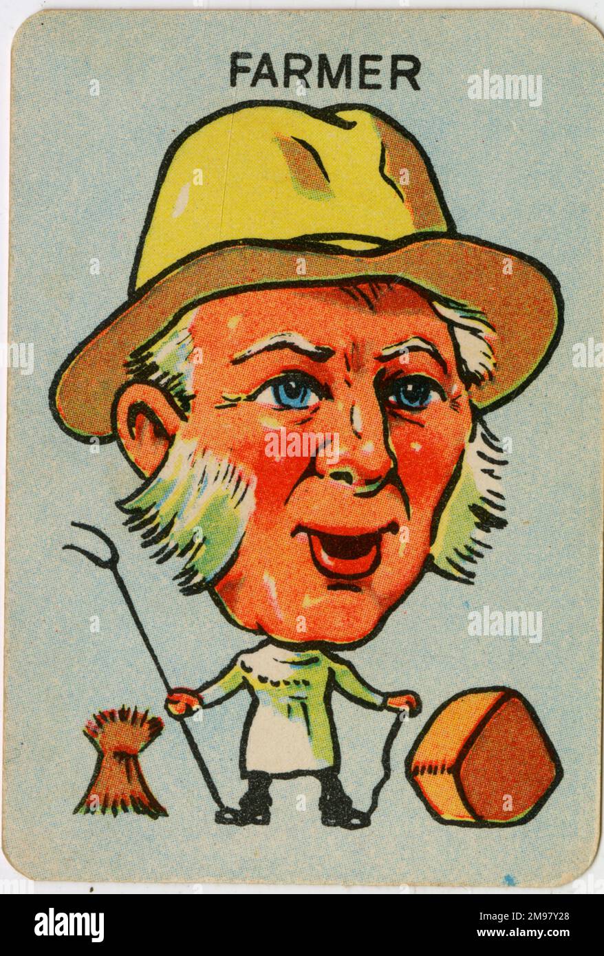 Old Maid card - Farmer Stock Photo - Alamy