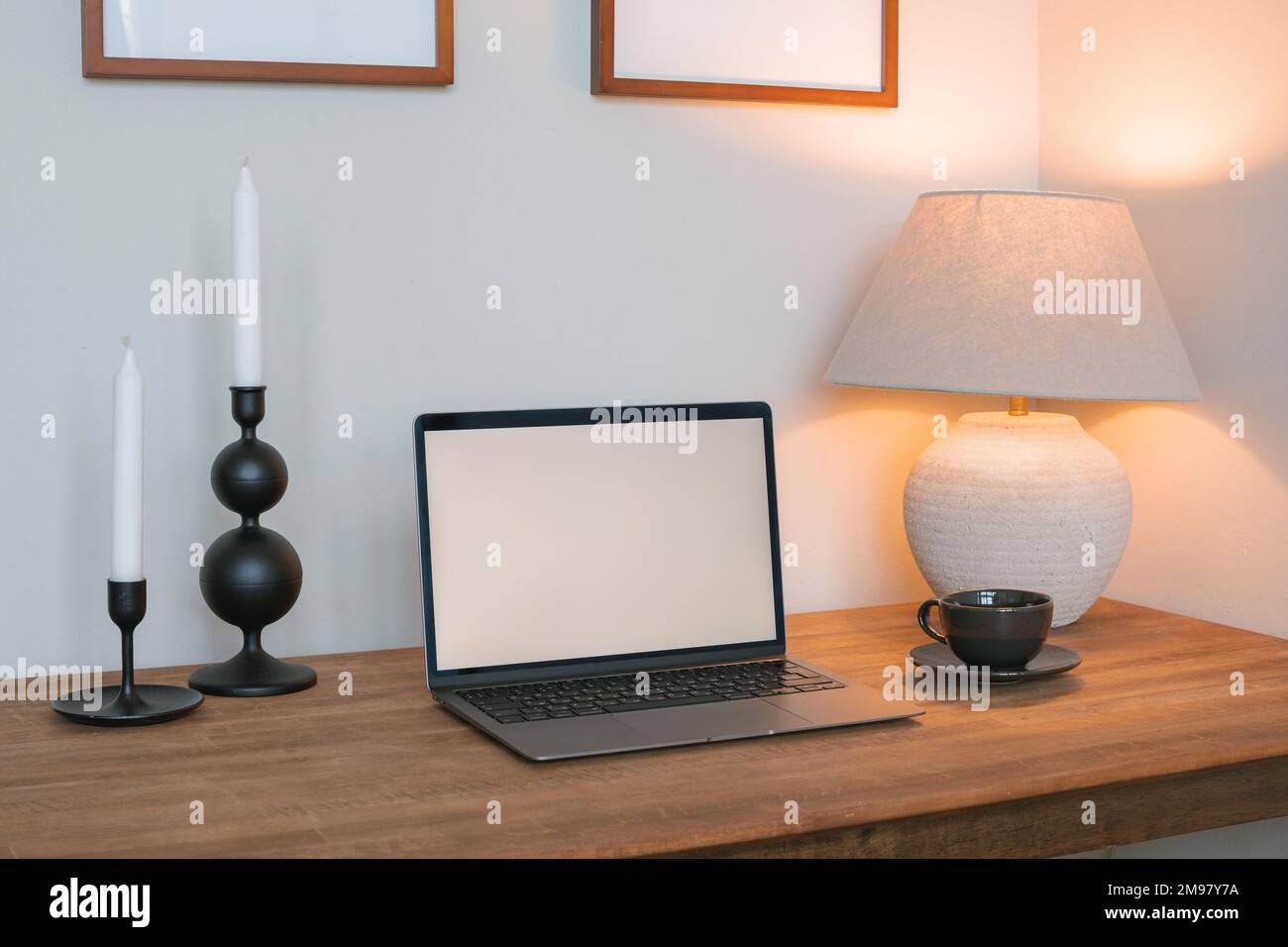 Empty tea cup on office desk hi-res stock photography and images - Alamy
