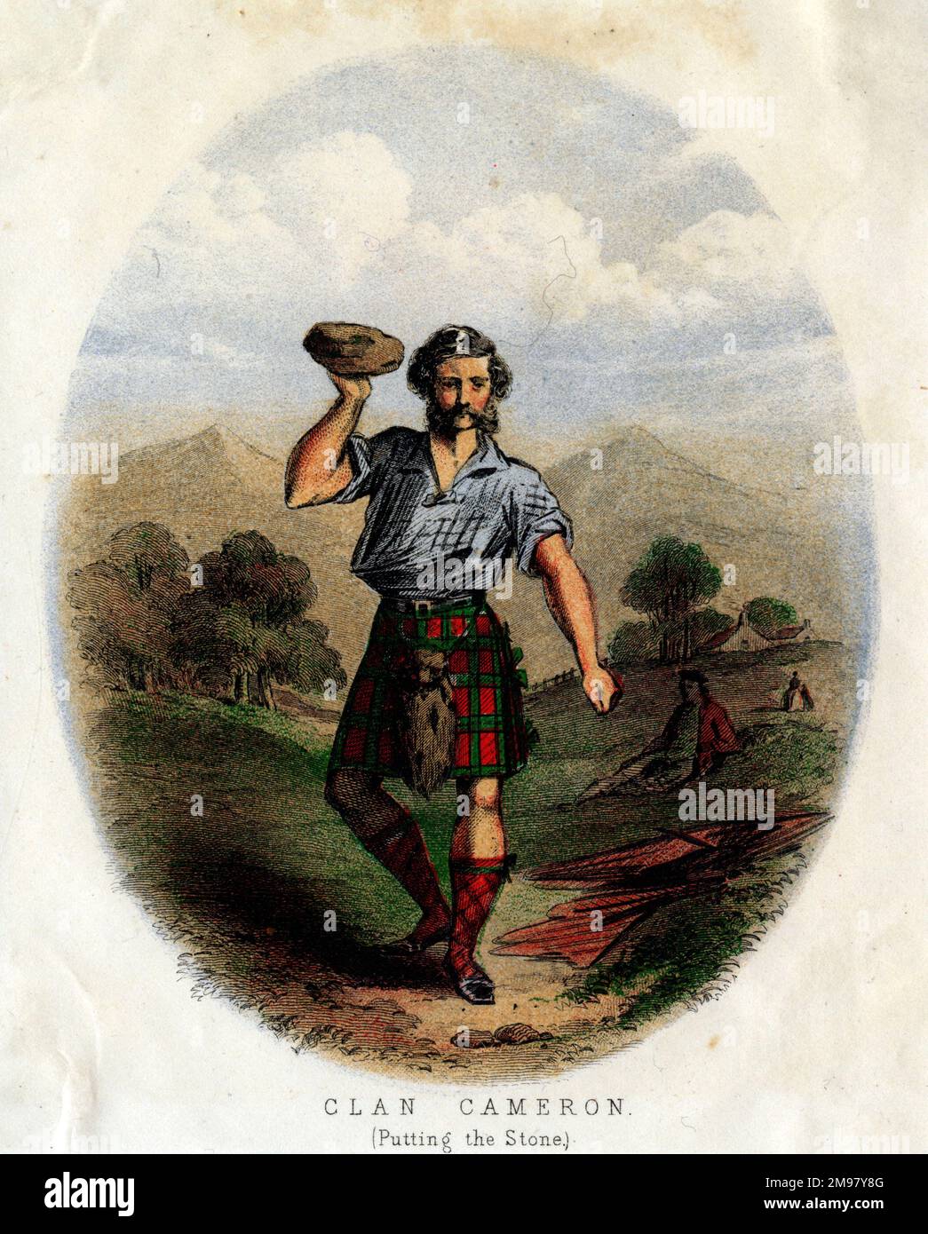 Scottish Types - Putting the Stone, Clan Cameron Stock Photo - Alamy