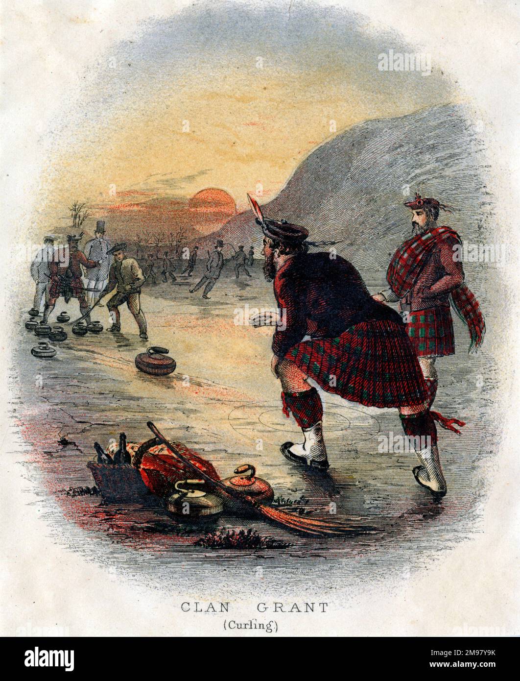 Scottish Types - Curling, Clan Grant Stock Photo - Alamy