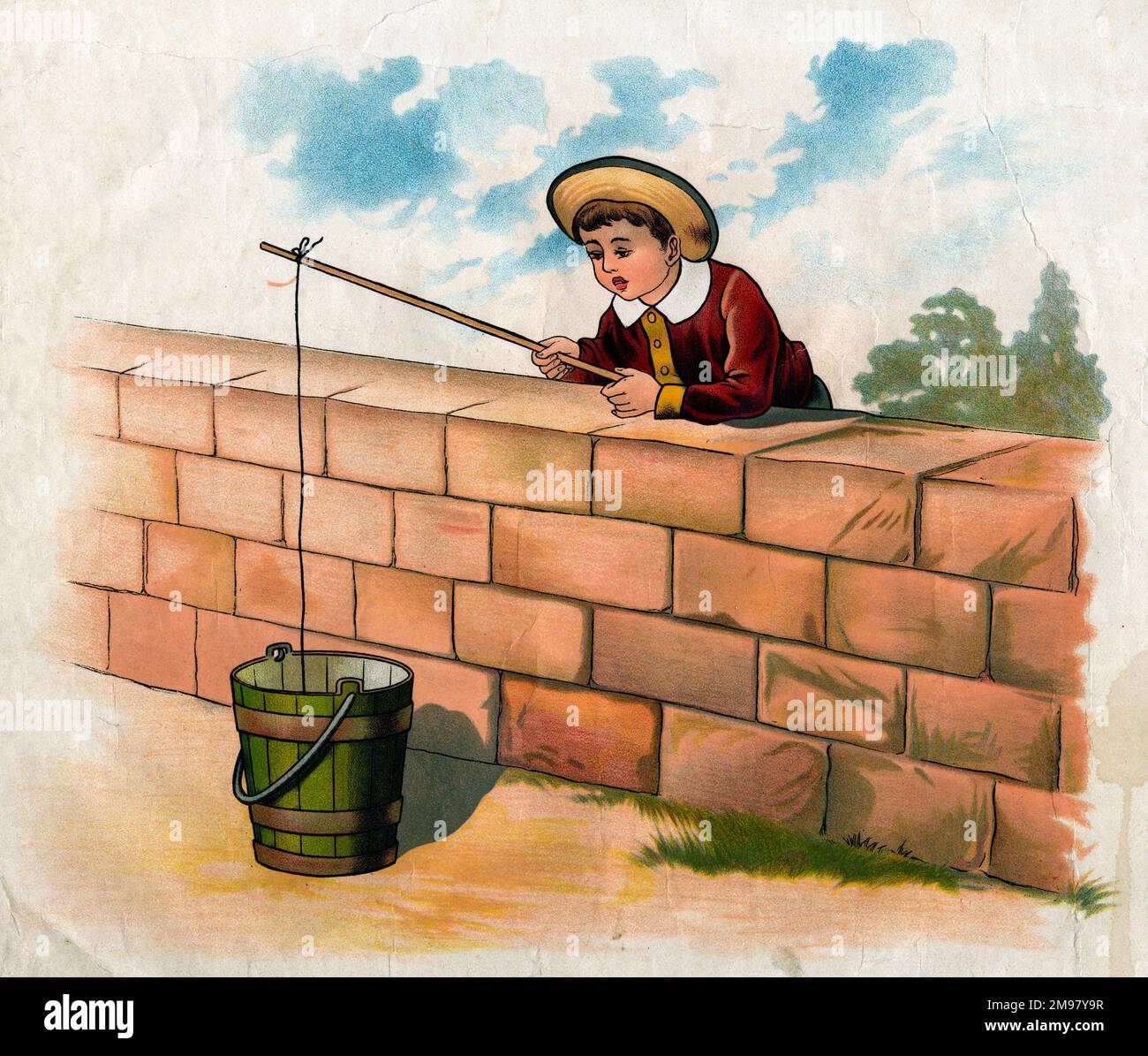 Simple Simon fishing in a bucket. (3 of 4 Stock Photo - Alamy