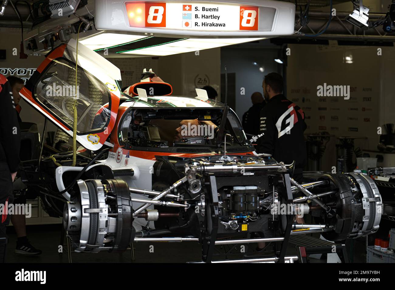 24 hours of Le Mans France. In the stands last preparations of the cars ...