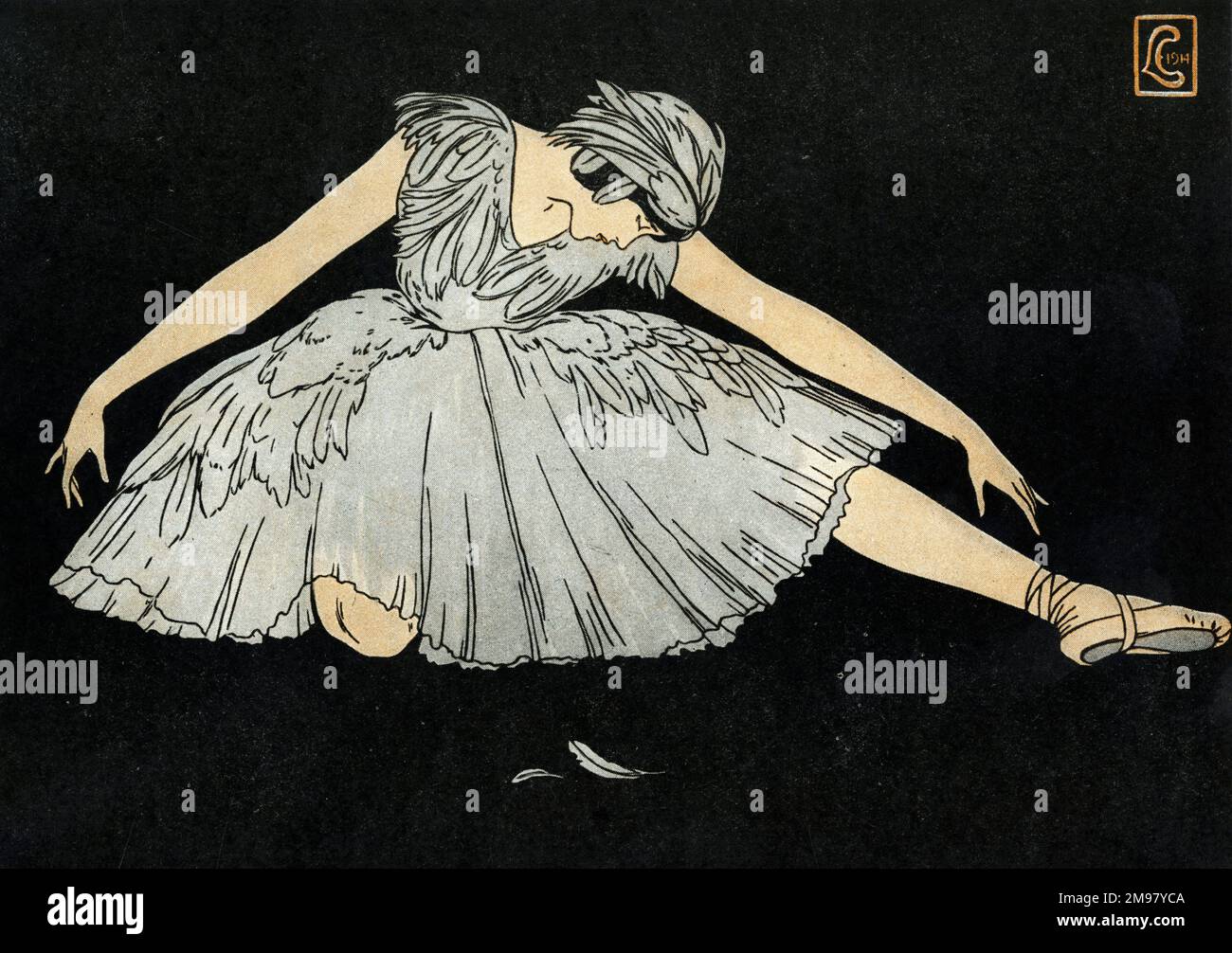 Swan Lake, ballerina performing the Dying Swan (La Morte du Cygne Stock ...