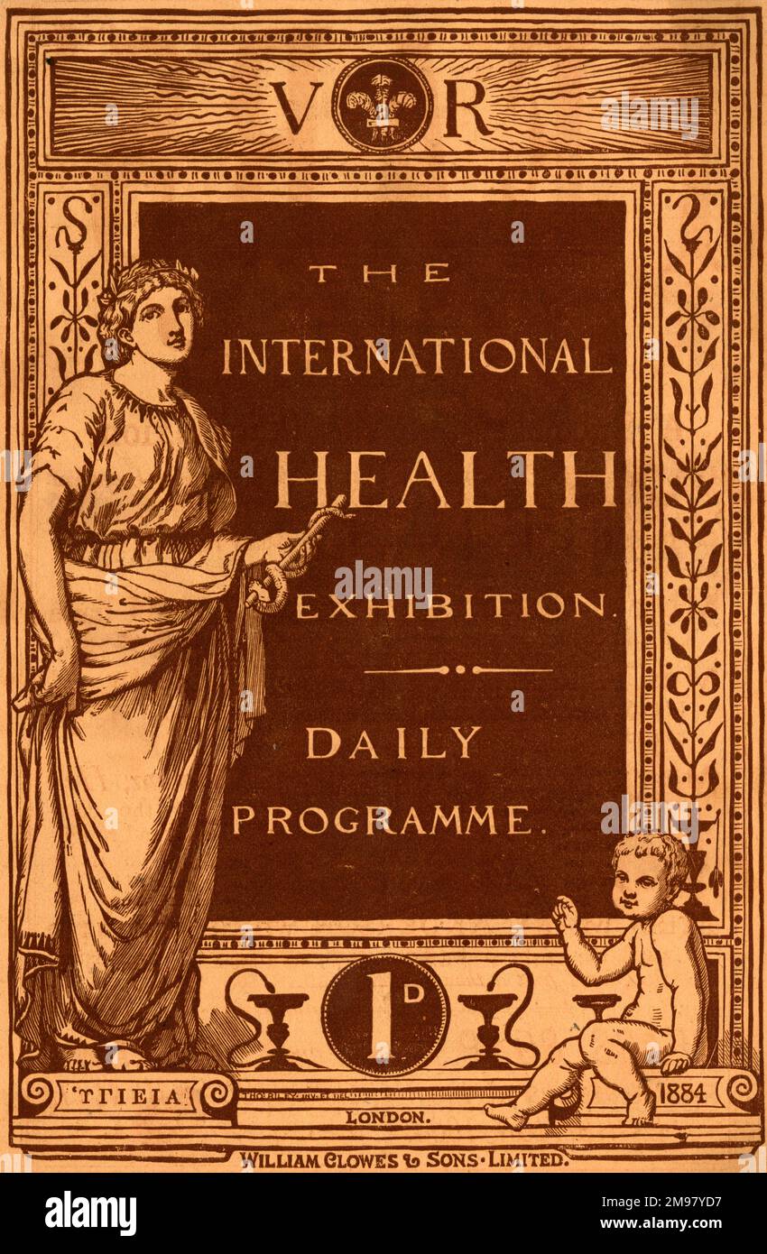 Programme cover design, The International Health Exhibition, London ...