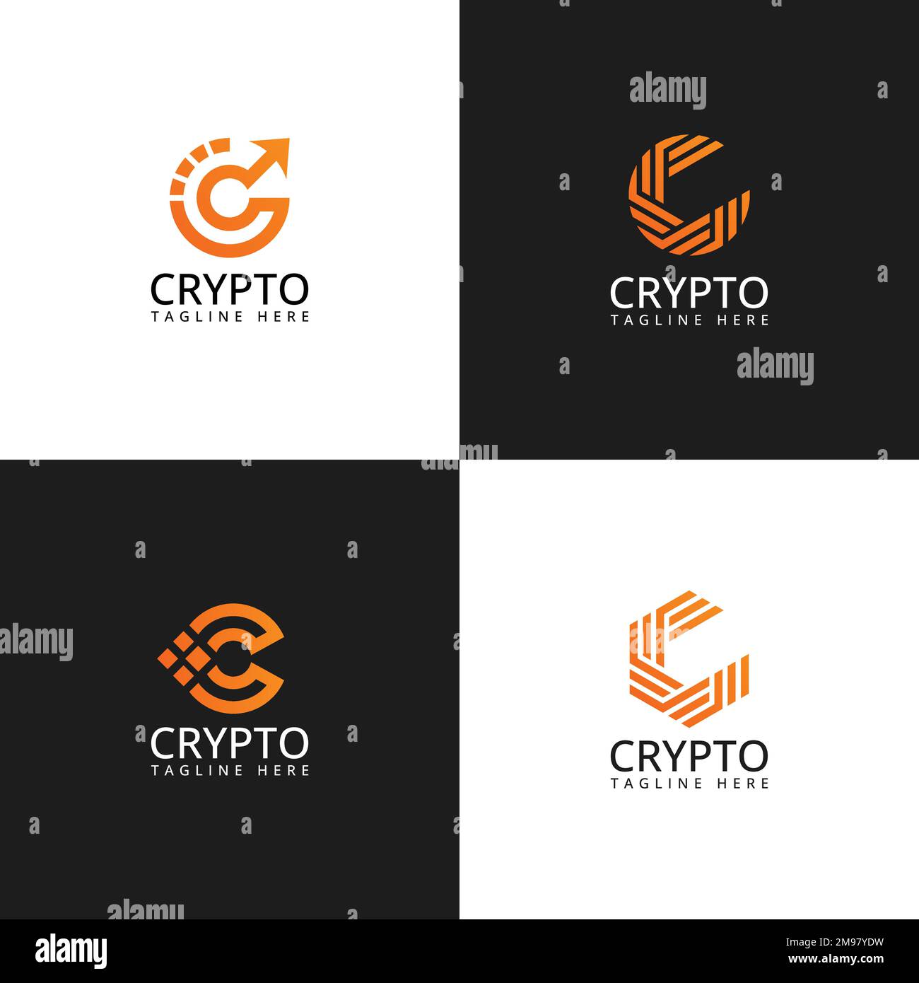 Digital Crypto Currency Logo Template. C Letter Crypto Currency Logo ...