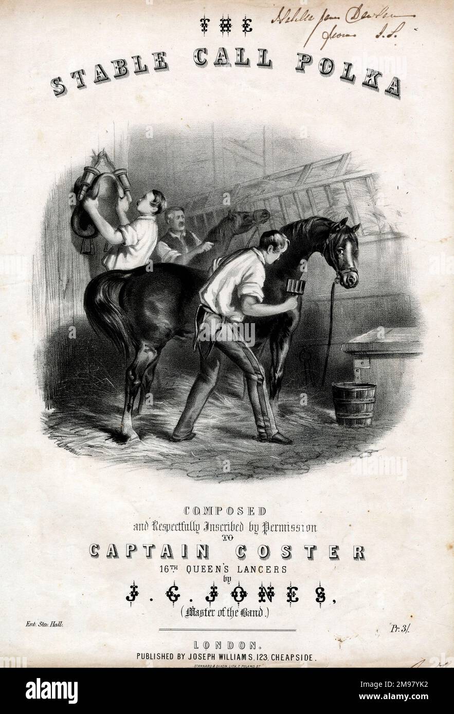 Music cover, The Stable Call Polka, by J G Jones, Master of the Band ...