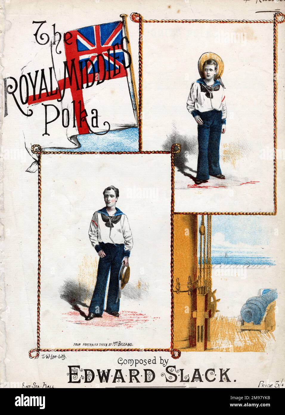 Music cover, The Royal Middies Polka, composed by Edward Slack, with ...