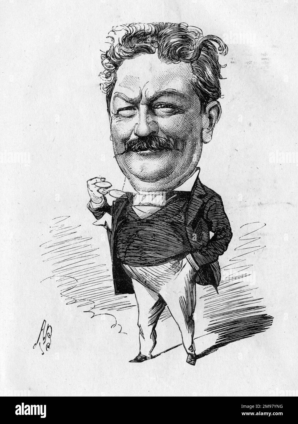 Cartoon of Frank Hall, actor -- Sometimes forward, sometimes coy, yet ...