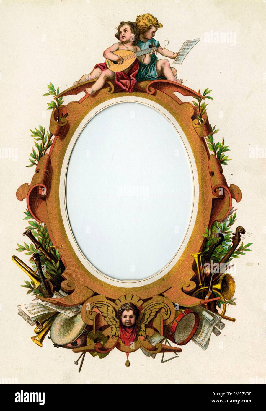 Victorian Photo Album - oval mirror design Stock Photo - Alamy