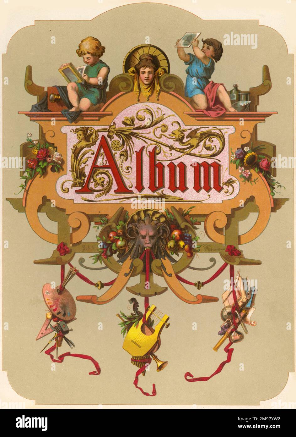 Victorian Photo Album - title page Stock Photo - Alamy