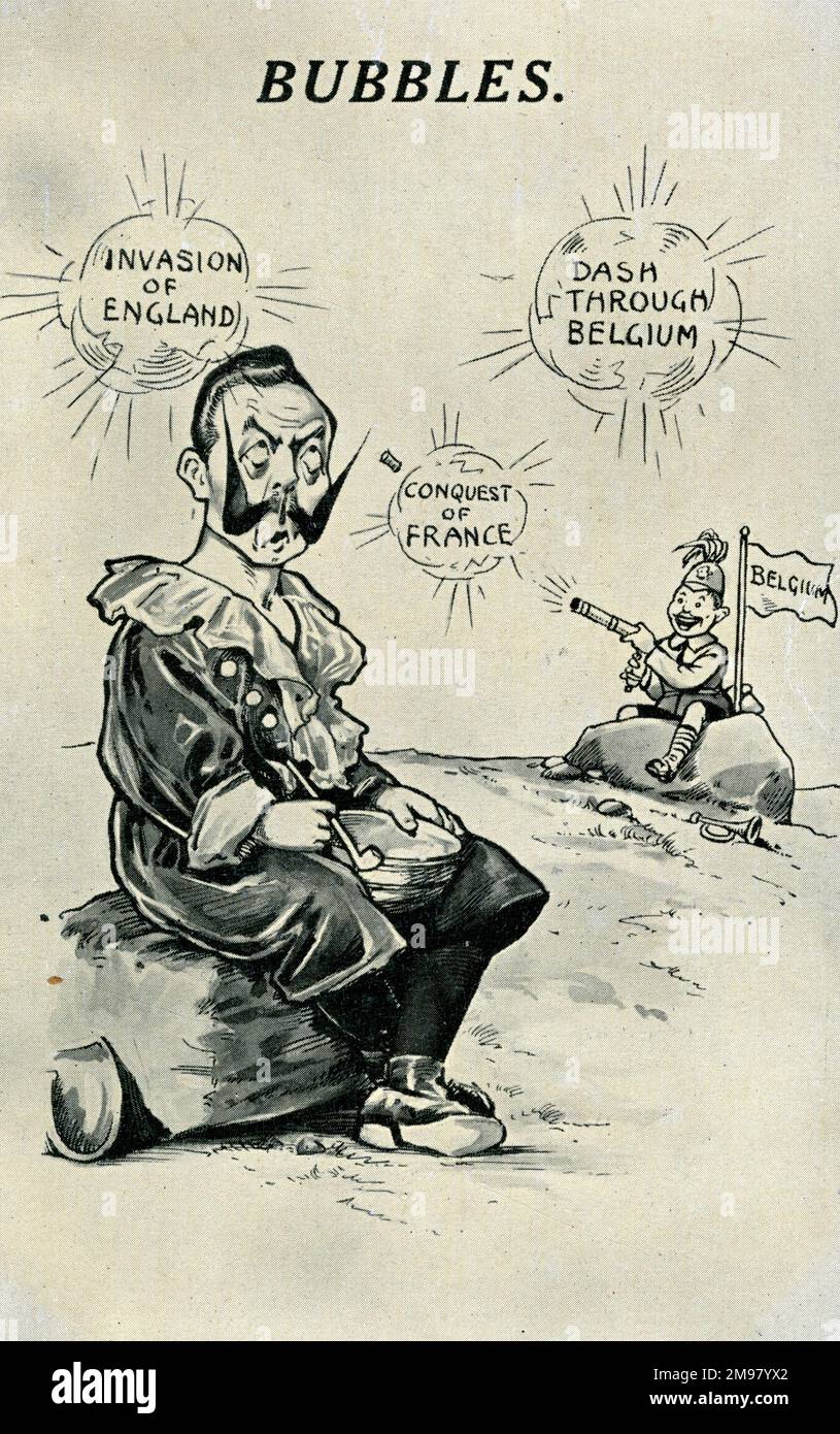 Cartoon, Bubbles, showing Kaiser Wilhelm in a parody of Millais ...