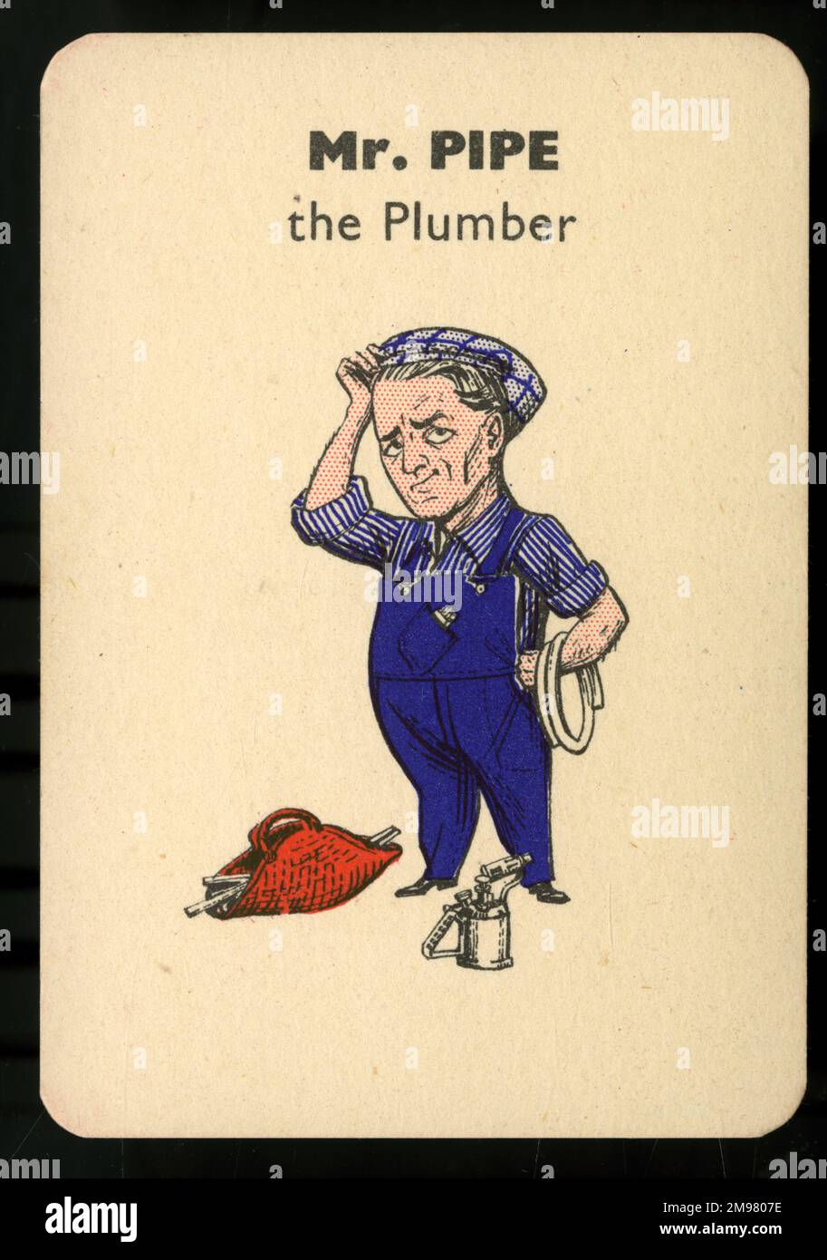 Gibbs Happy Families - Mr Pipe the Plumber Stock Photo - Alamy