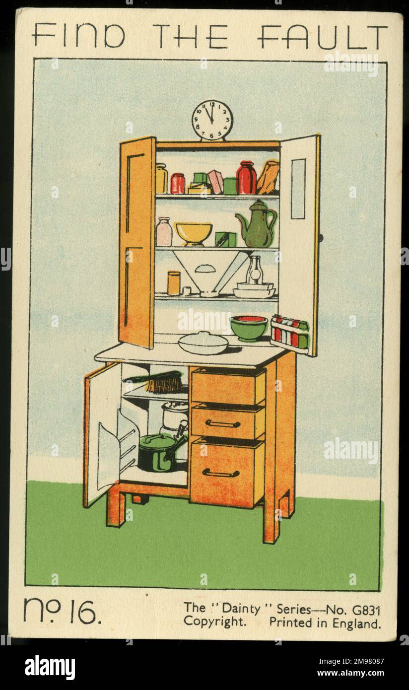 Find the Fault card No. 16 -- kitchen cupboard Stock Photo - Alamy