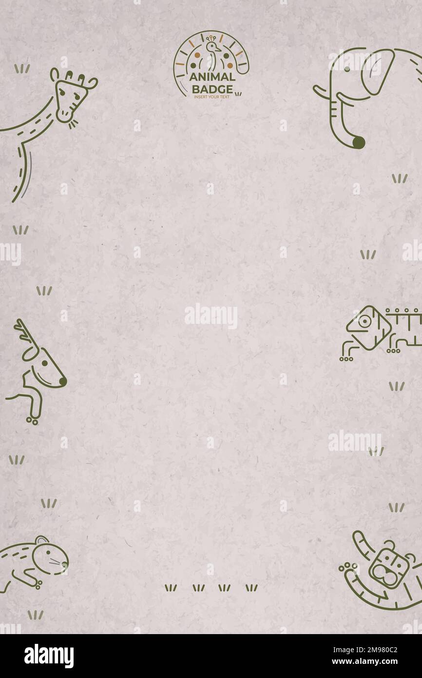 Animals pattern on abrown card template vector Stock Vector Image & Art ...