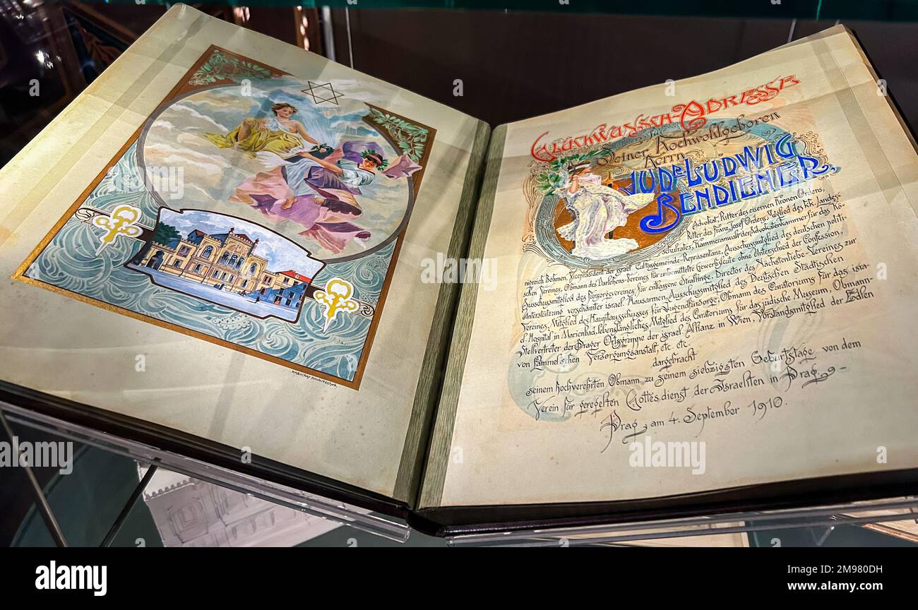 Prague, Czech Republic, Detail, View of Historic Religious Book ...