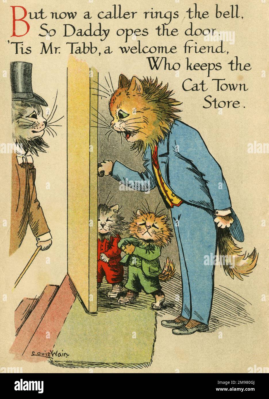 Louis Wain, Daddy Cat - a visit from Mr Tabb, who keeps the Cat Town ...