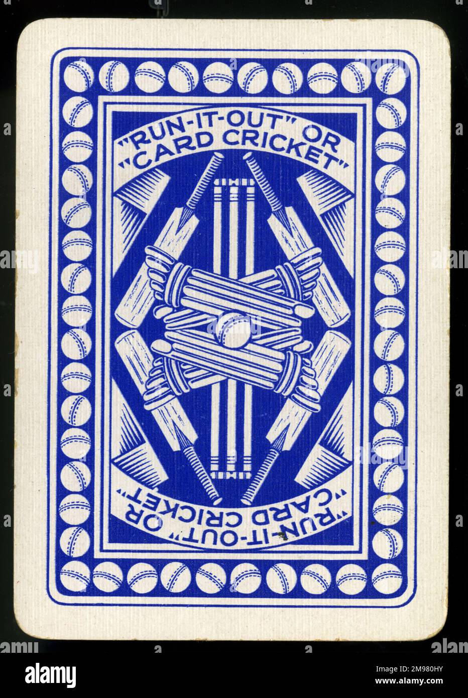 Run-It-Out card game - card back, blue Stock Photo - Alamy