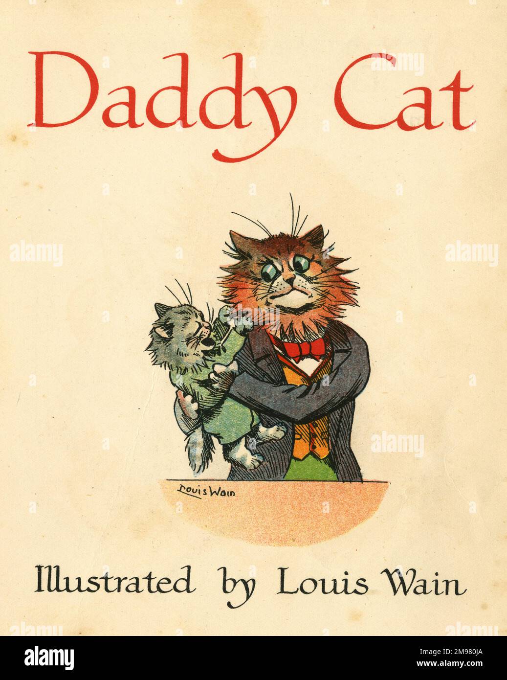 Louis Wain, Daddy Cat - with kitten Stock Photo - Alamy