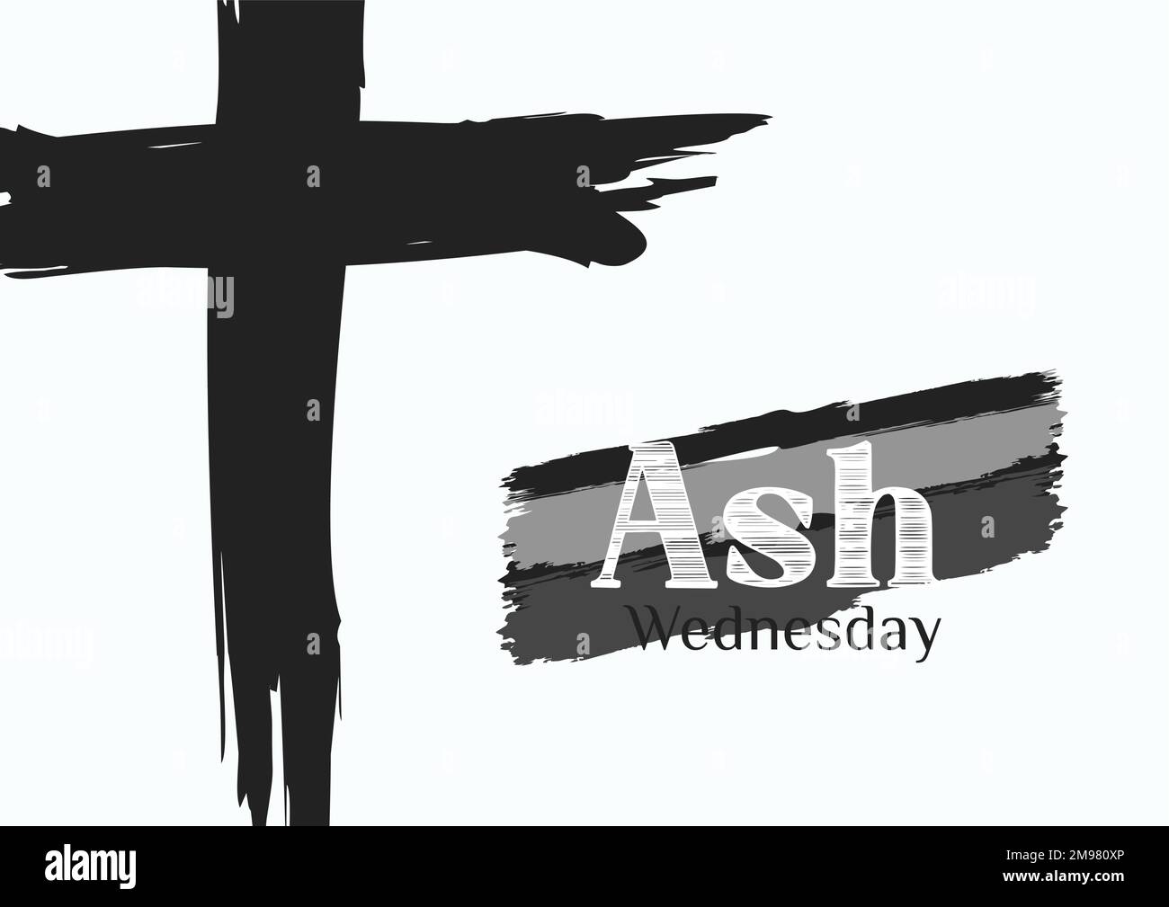 Ash Wednesday Poster Or Banner Background, flat vector modern ...