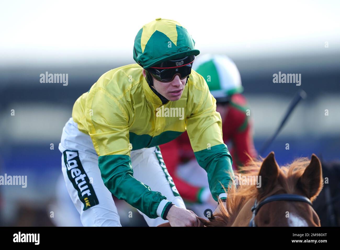 Sandy Paradise ridden by jockey George Rooke wins the Try Our New Price ...