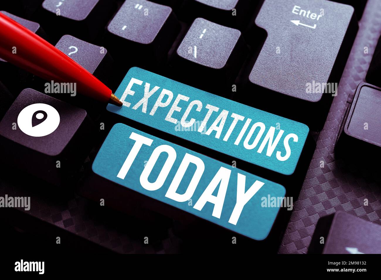 Text sign showing Expectations. Conceptual photo Strong belief that ...