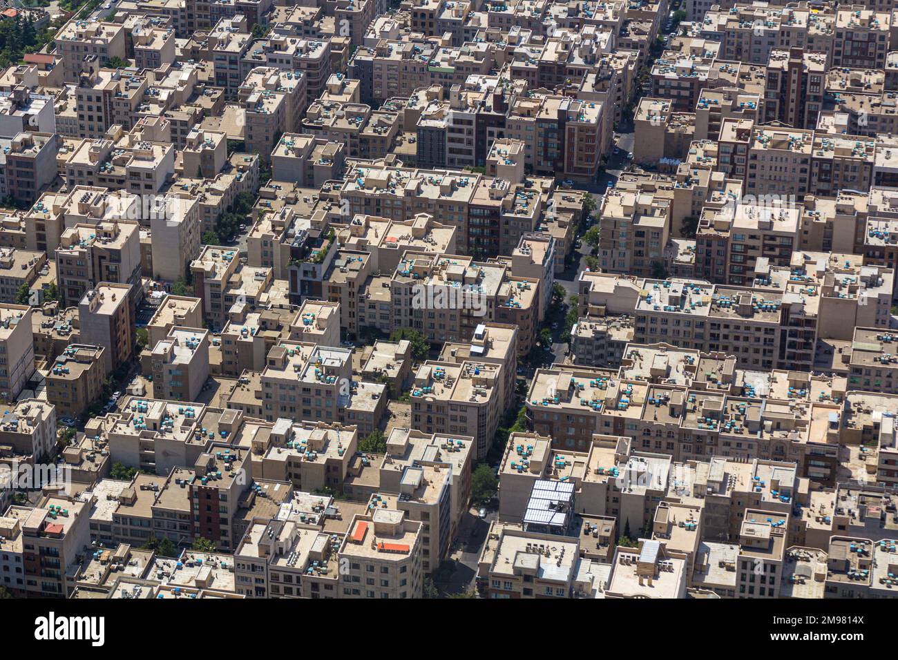 Aerial view of residential area in Tehran, capital of Iran Stock Photo ...