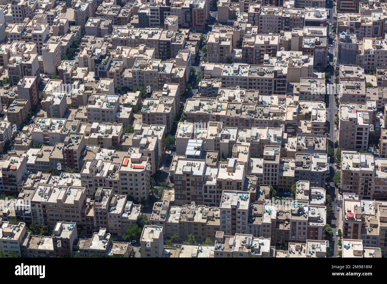 Aerial view of residential area in Tehran, capital of Iran Stock Photo ...
