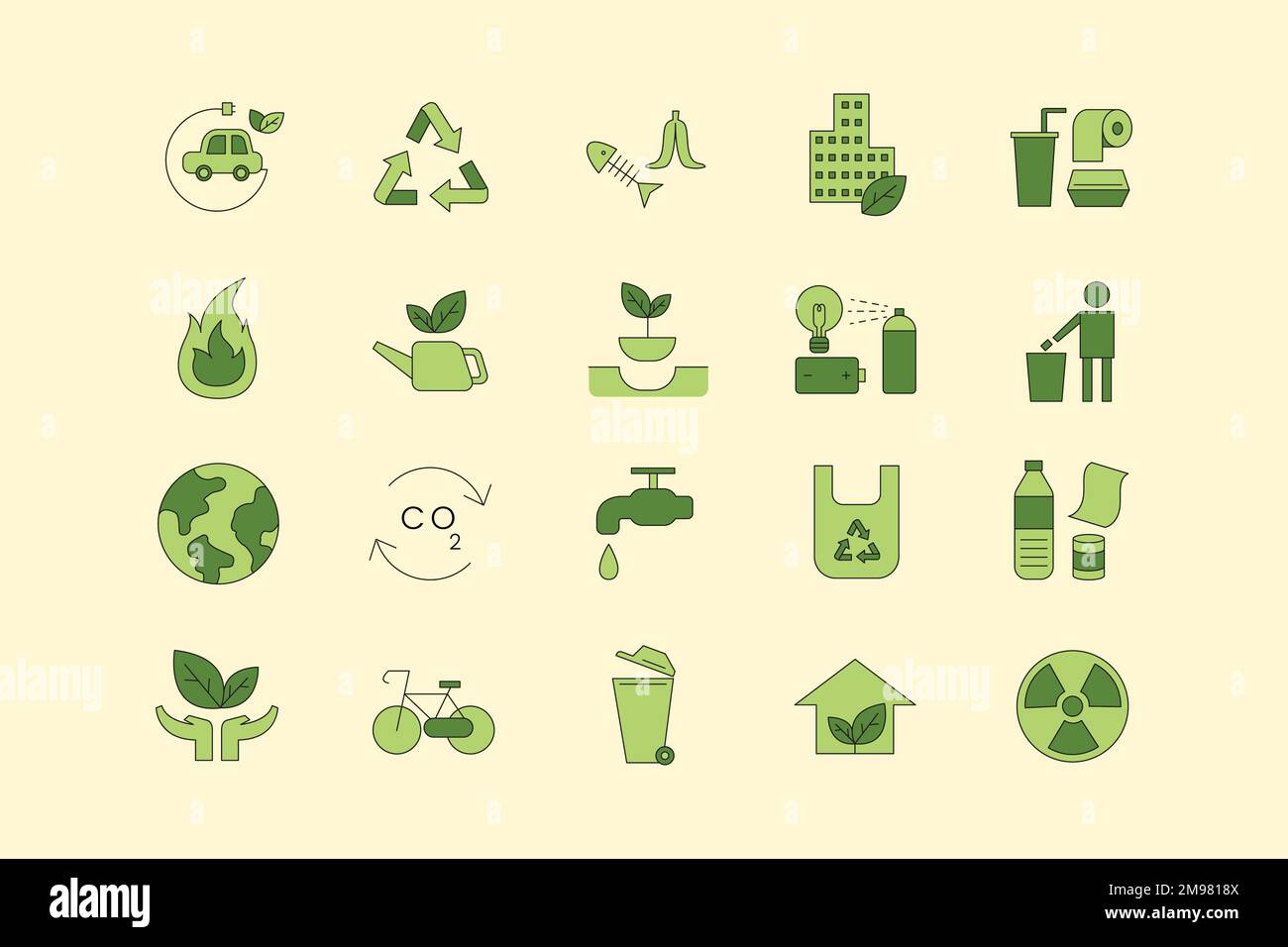 Environment icon design elements vector set Stock Vector Image & Art ...
