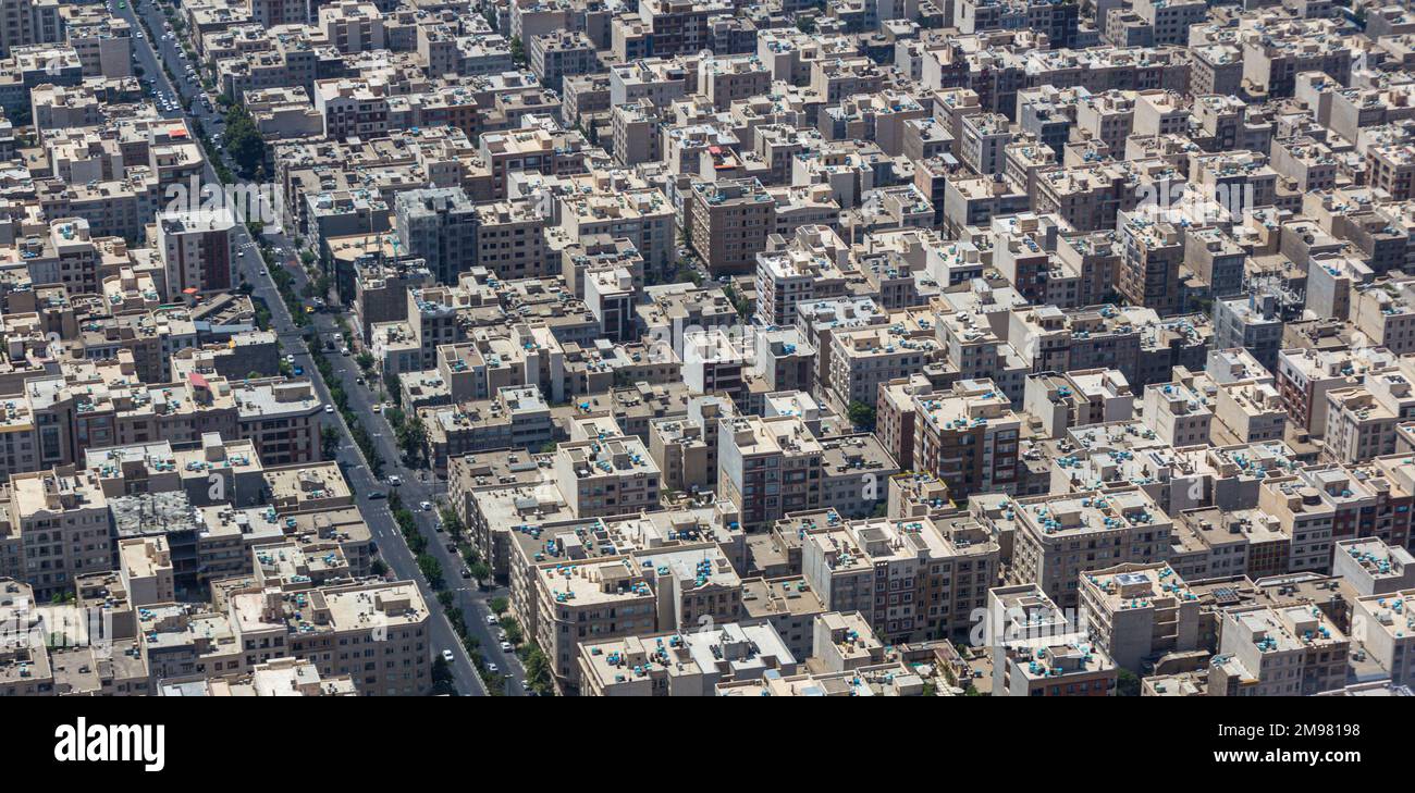 Aerial view of residential area in Tehran, capital of Iran Stock Photo ...