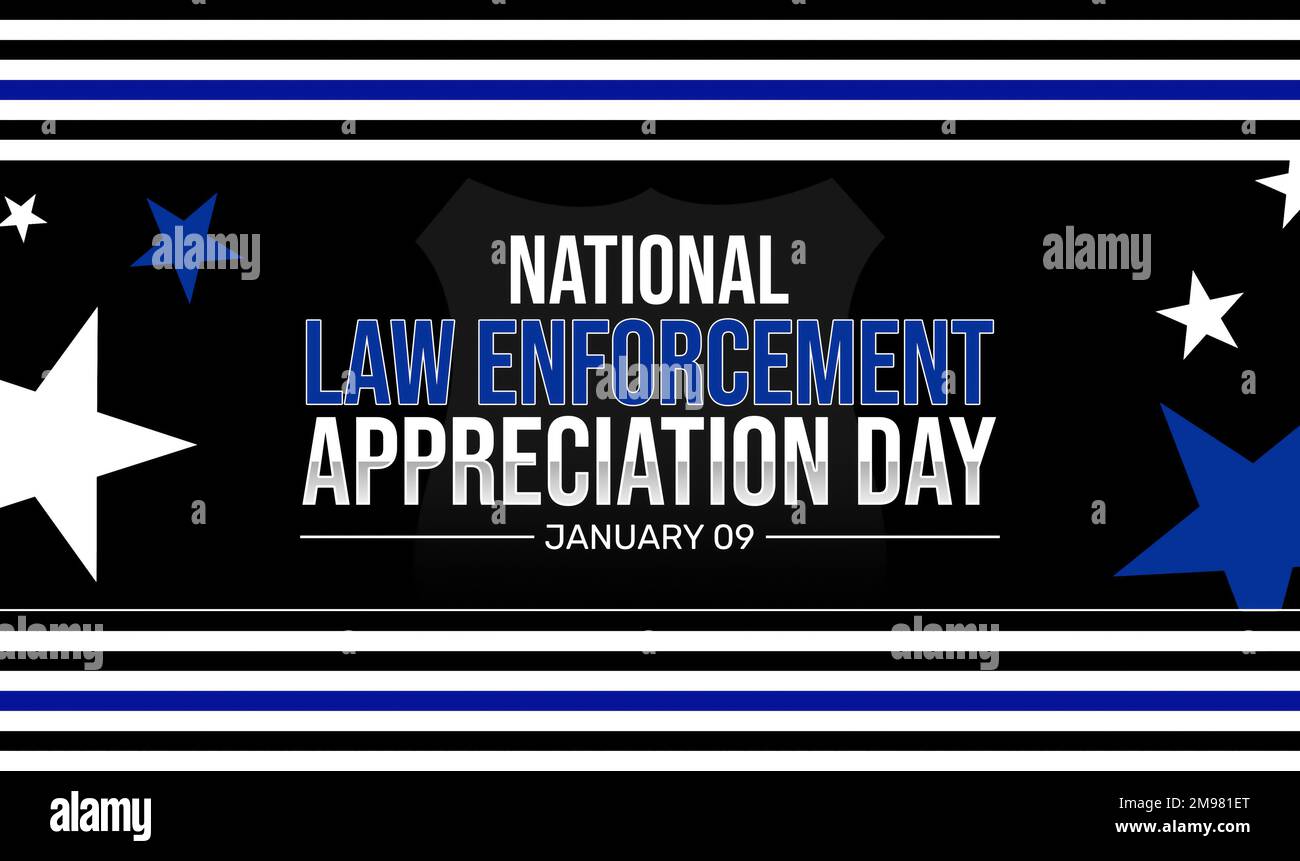 Law Enforecement Appreciation Day Background with Blue and Black flag ...