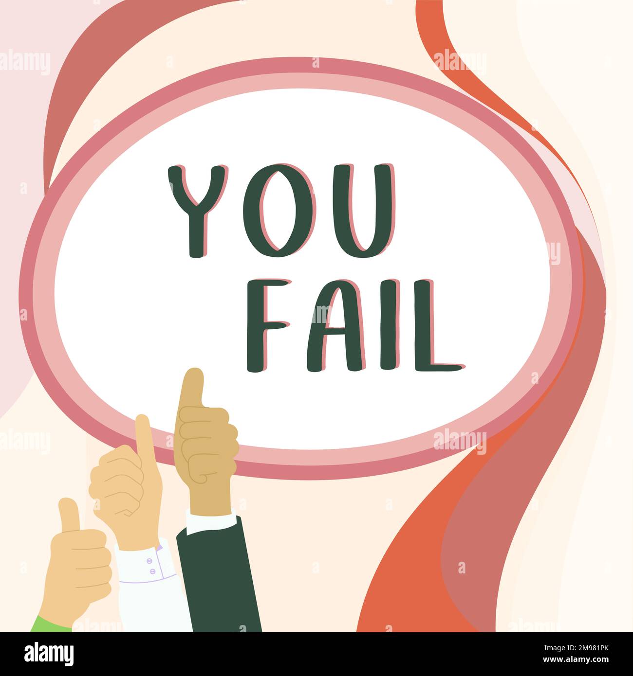 Sign displaying You Fail. Business overview not able to live up to ...