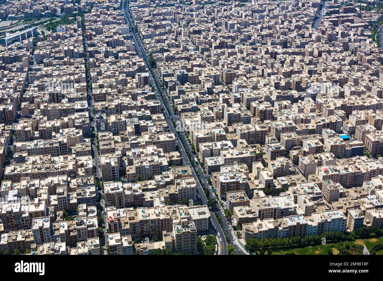 Aerial view of a residential area in Tehran, capital of Iran Stock ...