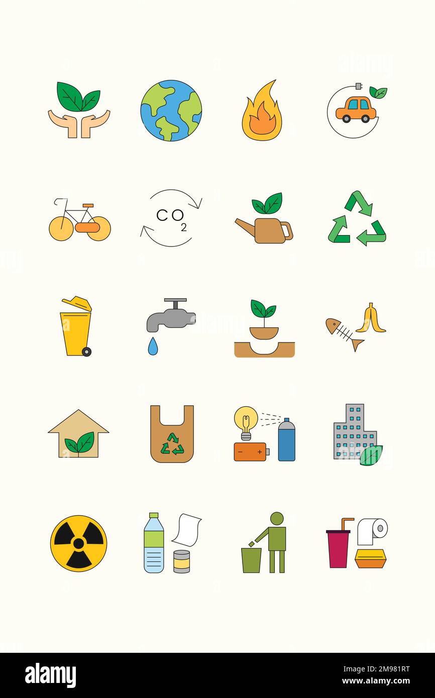 Environment icon design elements vector set Stock Vector Image & Art ...