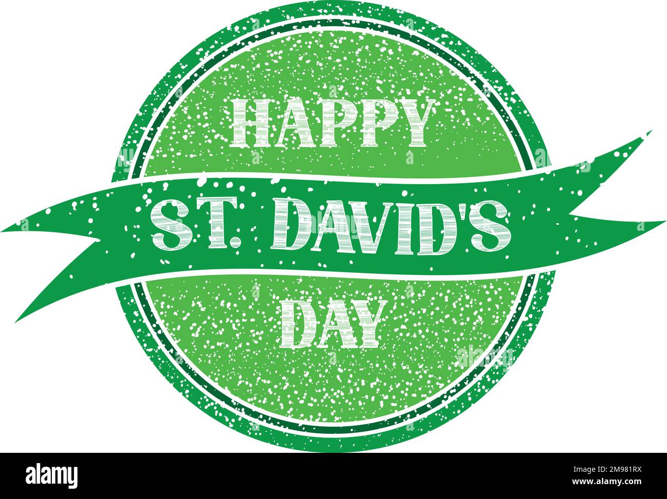 Happy St. David's day grunge rubber stamp on white background, flat ...