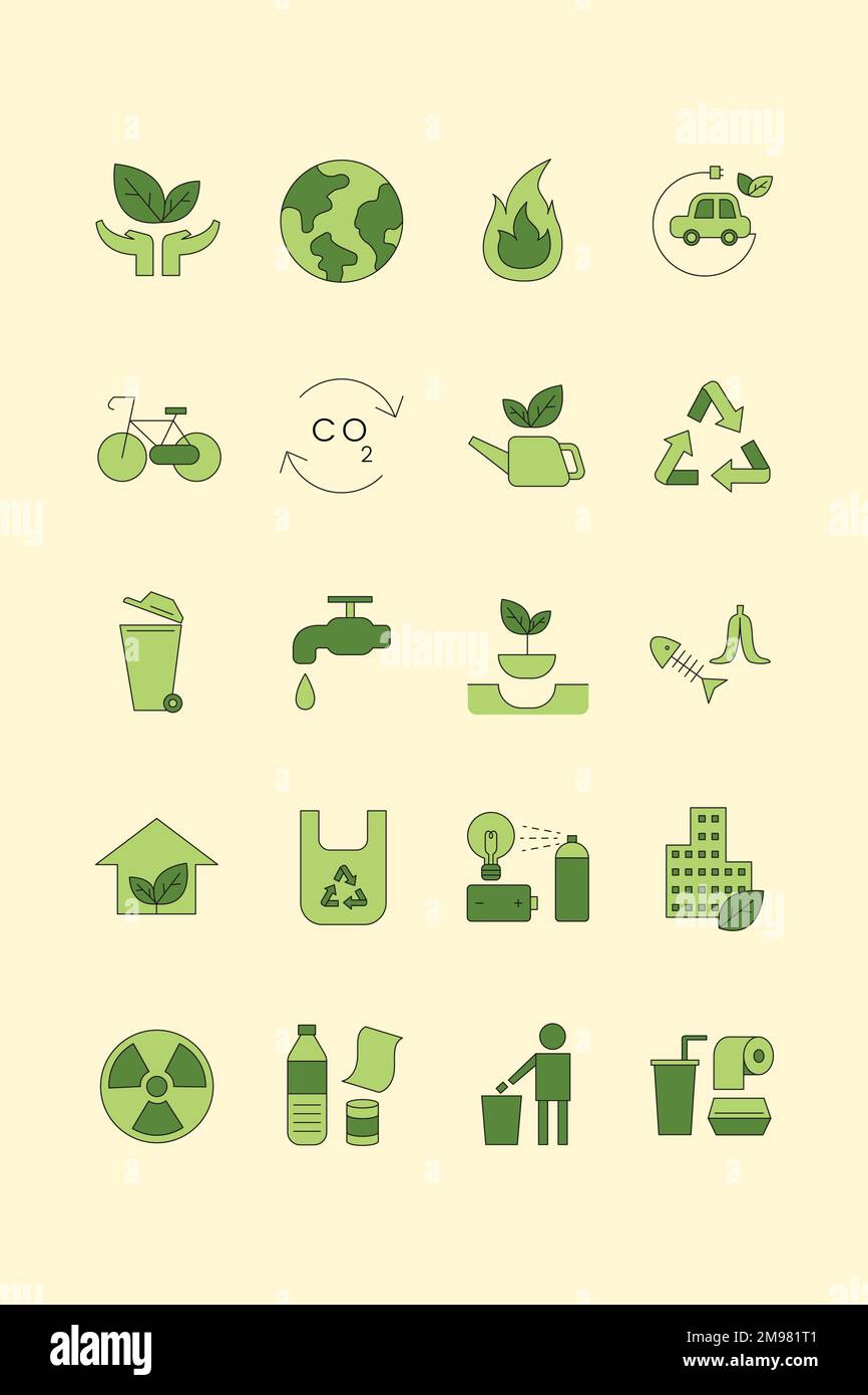 Environment icon design elements vector set Stock Vector Image & Art ...