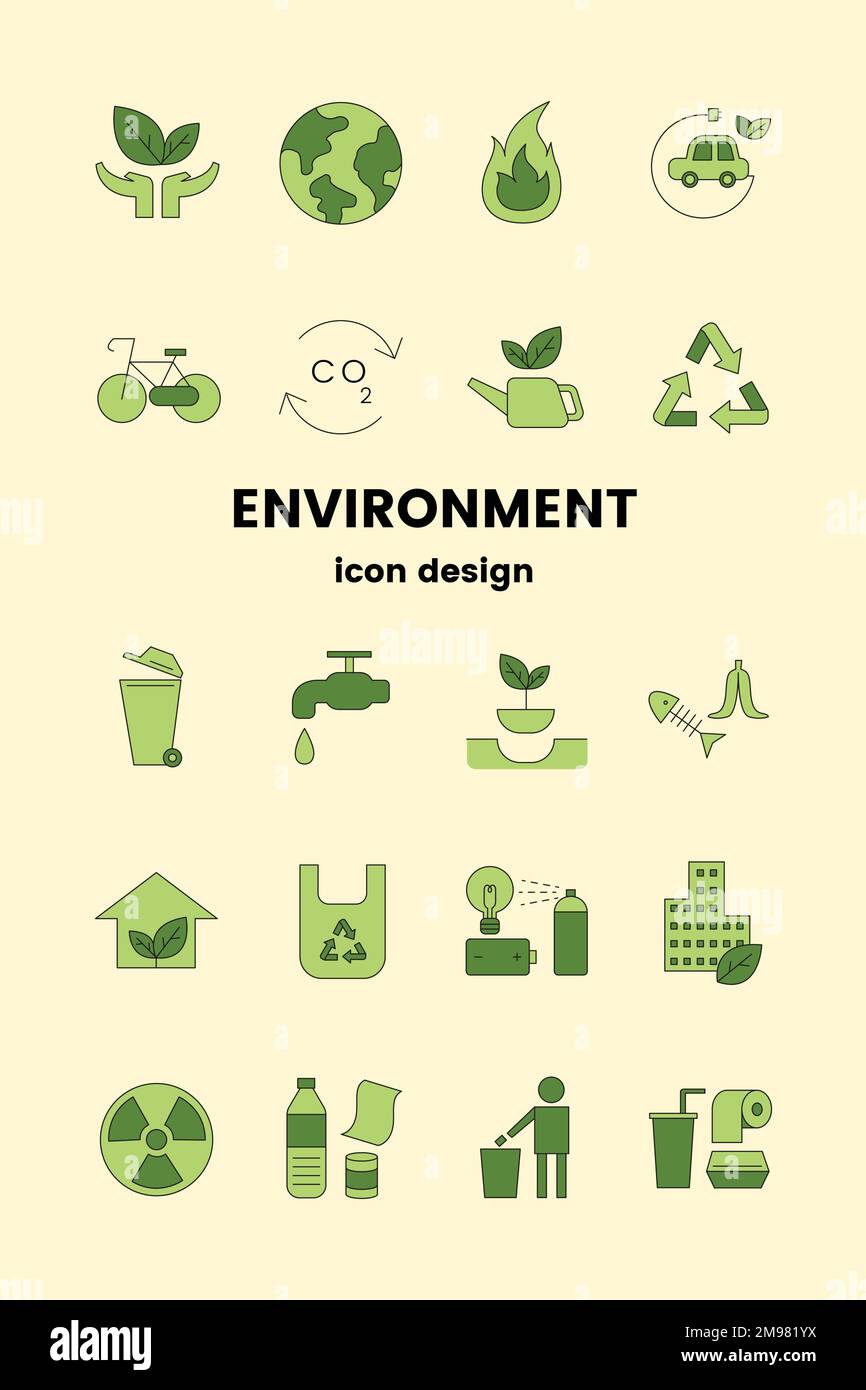 Environment icon design elements vector set Stock Vector Image & Art ...