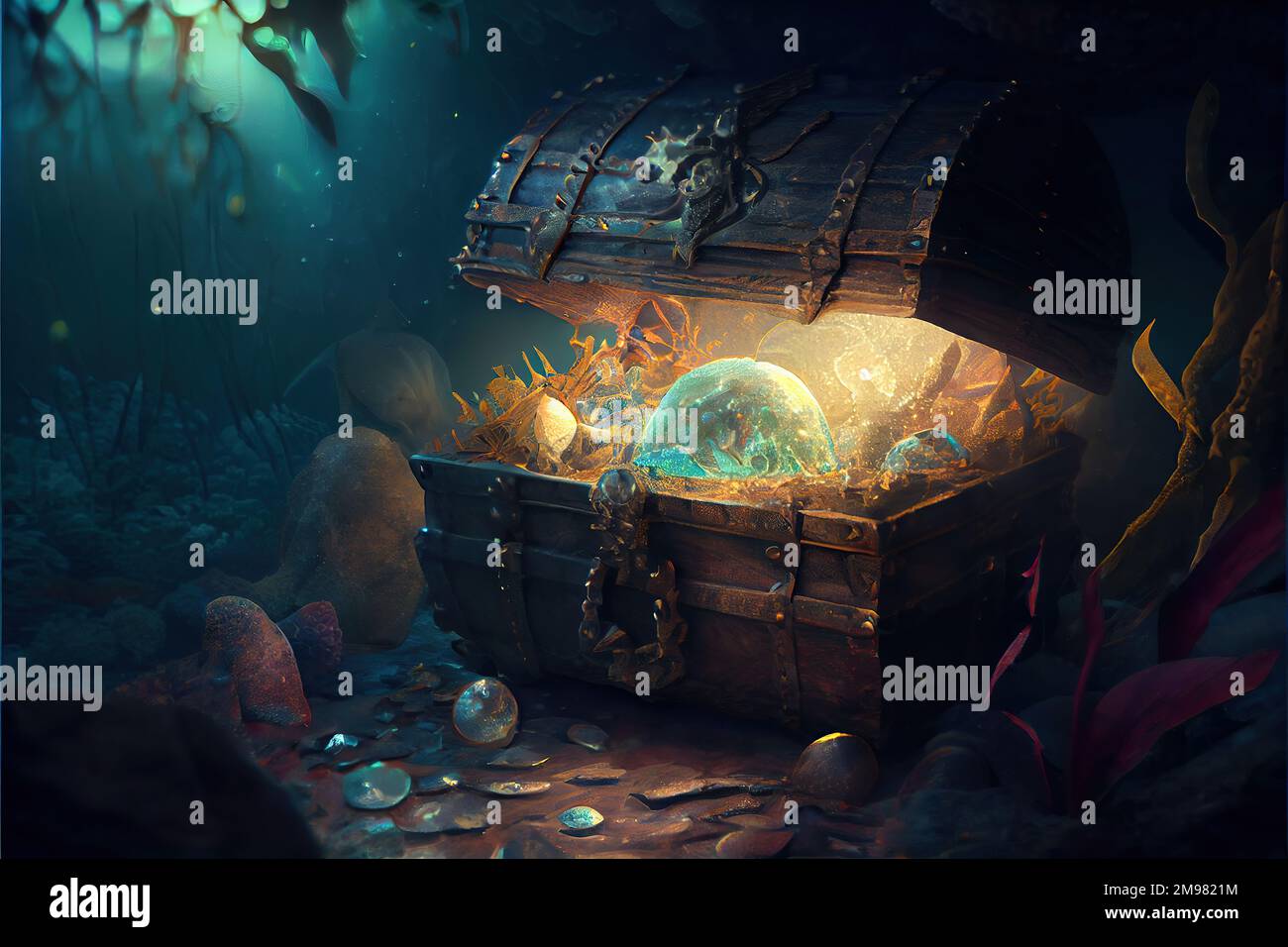 Treasure box under the sea hi-res stock photography and images - Alamy