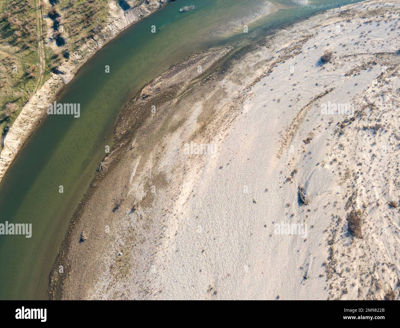 Amazing Aerial view of Struma river passing through the Petrich valley ...