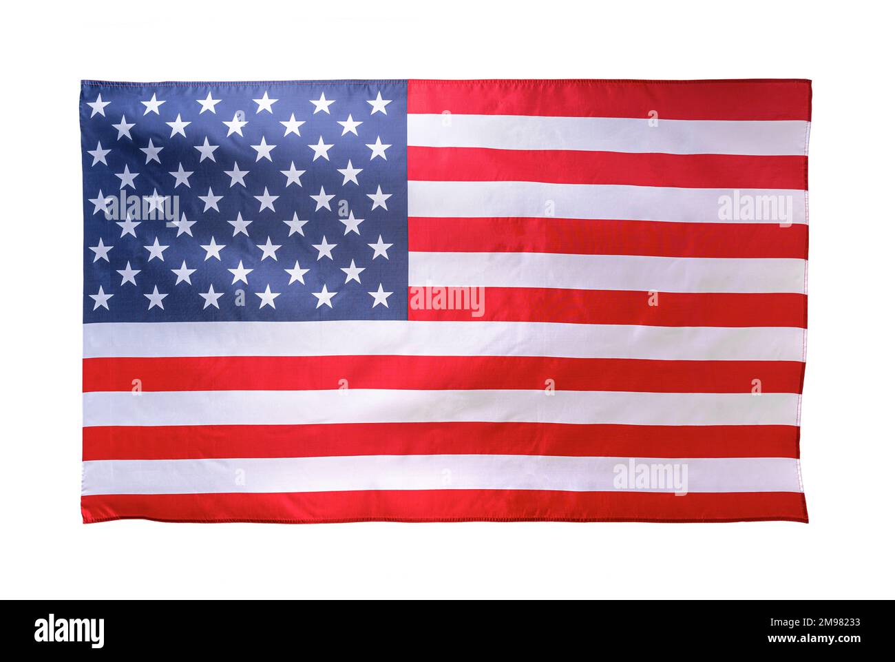 American flag waving isolated on white Stock Photo - Alamy