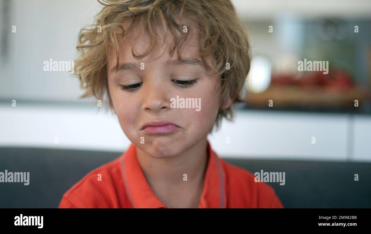 Little boy becoming sad. Disapointed child expression Stock Photo - Alamy