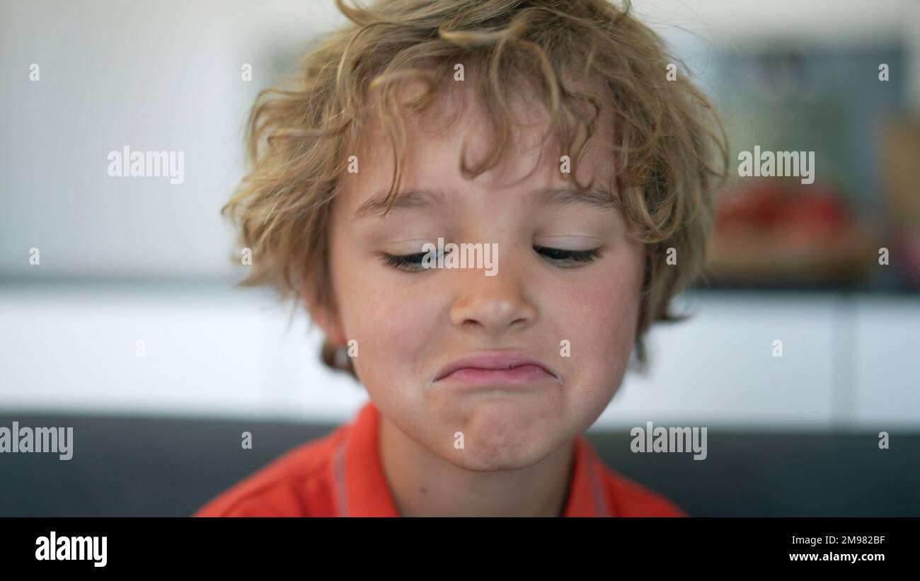 Little boy becoming sad. Disapointed child expression Stock Photo - Alamy