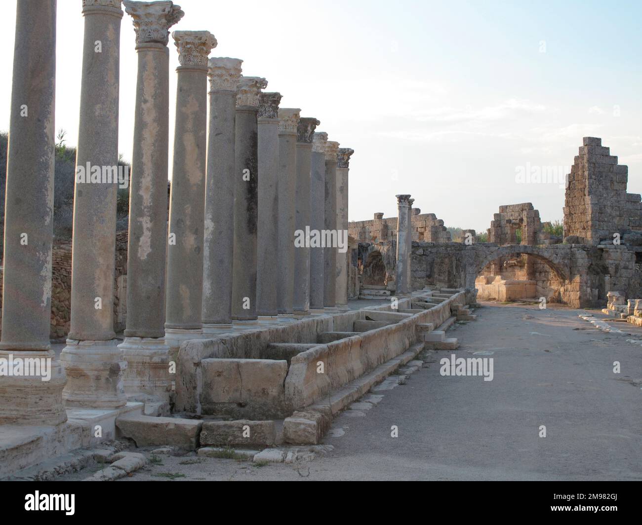 Street columns water basins arch palaestra r hi-res stock photography ...