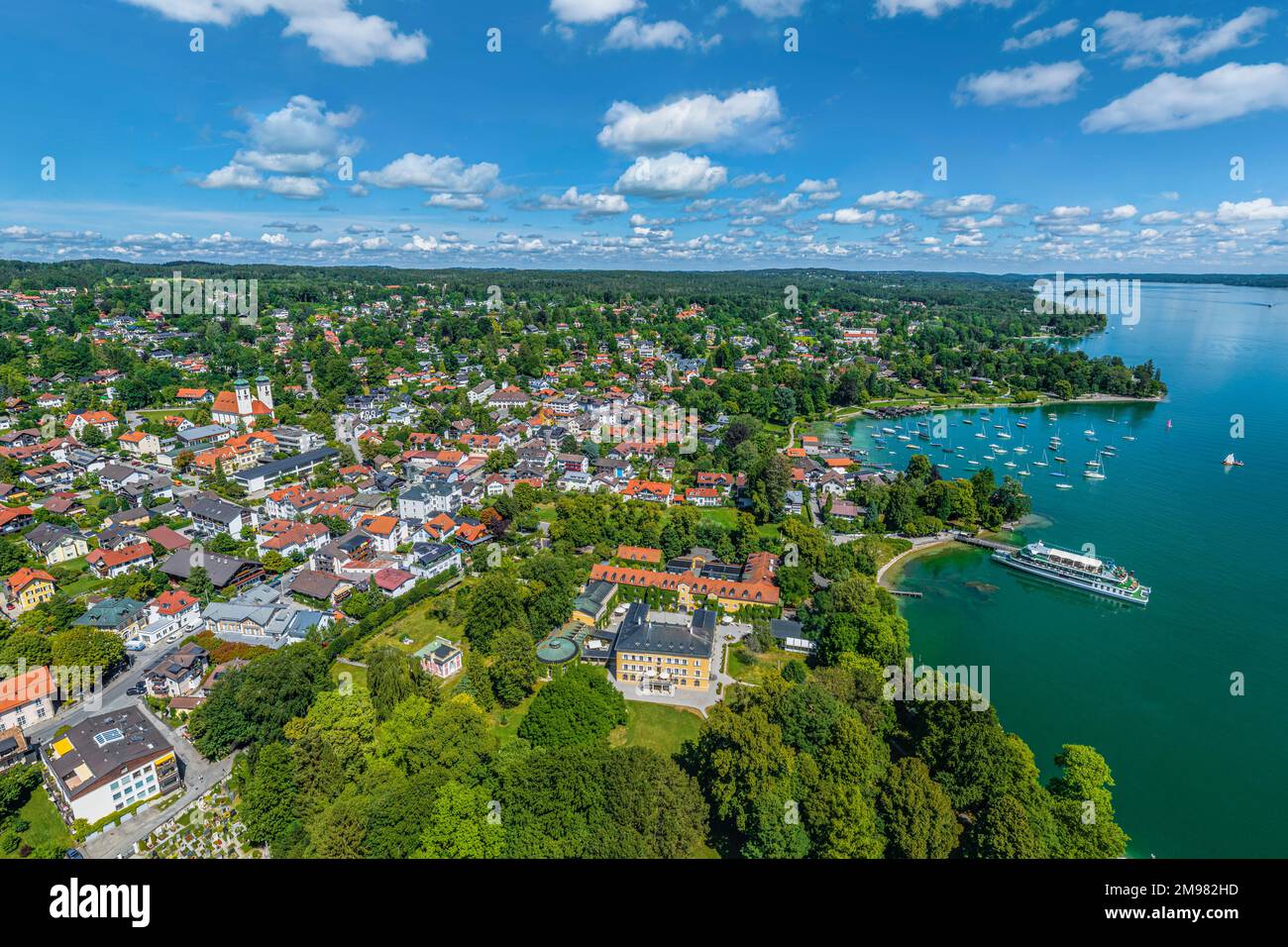 Aerial view to Tutzing on Lake Starnberg, beautiful community in Upper Bavaria Stock Photo - Alamy