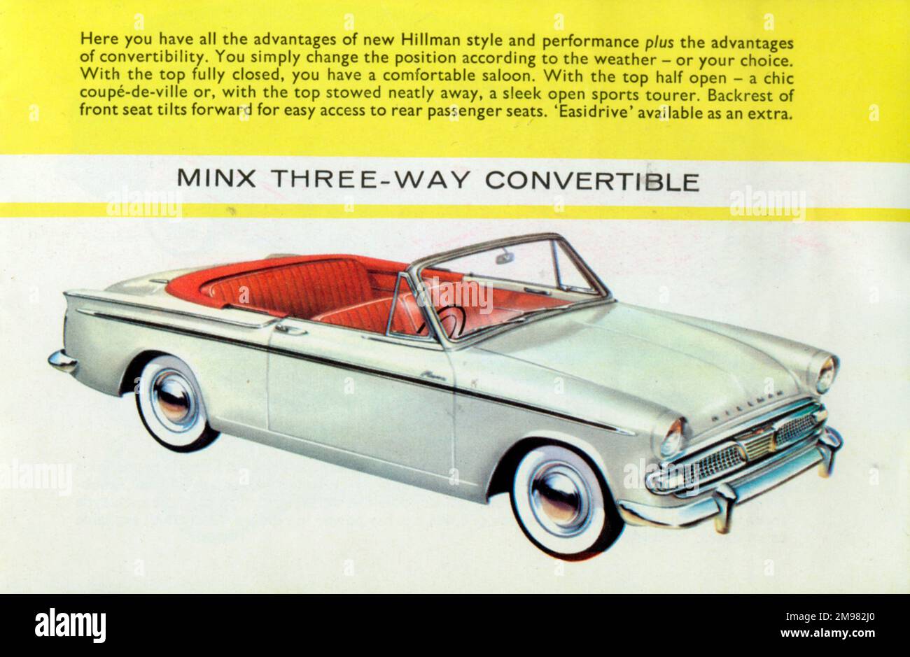 A Hillman Minx Three-way Convertible avertised in a Humber, Hillman and ...