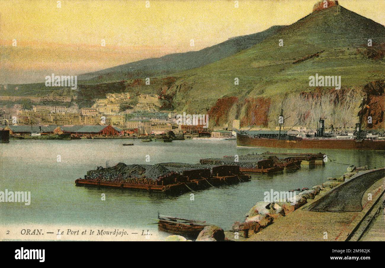 The Port of Oran and the Murdjajo Hill (with Fort Santa Cruz at the top ...