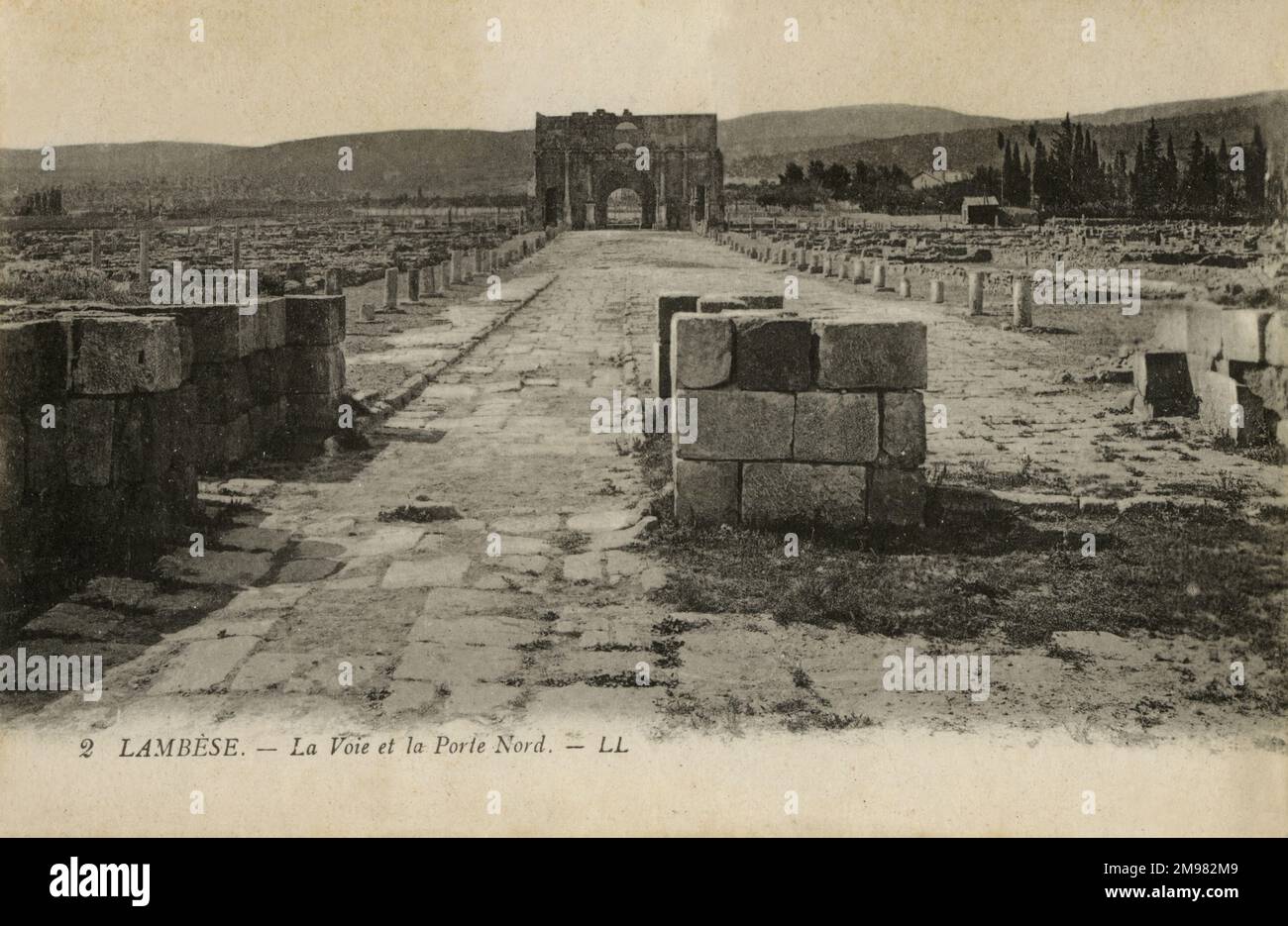 The path leading towards the North Gate of the ruins in Lambaesis ...